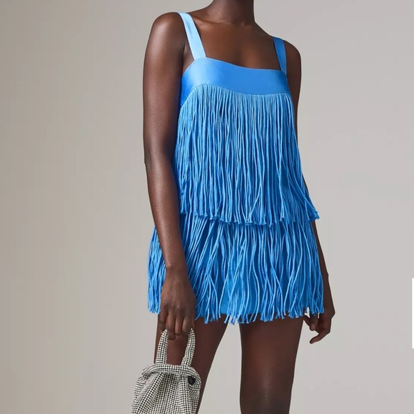 Geisha Design | Dresses | Geisha Designs Blue Fringe Mini Dress | Poshmark
